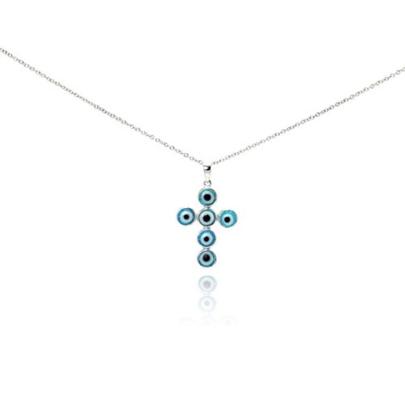 Element Shine | Jewelry | New 925 Sterling Silver Evil Eye Cross ...